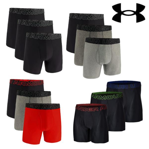 ■品番：1387414■商品名：UAパフォーマンステック 6インチ アンダーウェア （3枚セット）■カラー：　001：Black/Castlerock　035：Steel Full Heather　600：Red　005：Black/Bla...