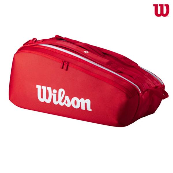 ■品番：WR8036701001■商品名：Super Tour Red 9PK■カラー：レッド■サイズ：76x28x50cm■素材：ポリエステル■収納：ラケット9本まで(中厚程度のもの)■商品説明：・軽量且つ耐久性の高いポリエステルを採用。...