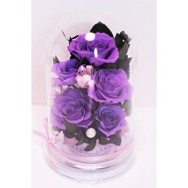 クリアケースに入ったドーム型のプリザーブドフラワーアレンジメント。そのまま飾って頂けてホコリも被ることなく永く楽しめるアレンジ。ケースを外して、フレッシュなお花を楽しんでいただくこともできます。敬老の日 母の日 誕生日　古稀　喜寿　卒寿お祝...