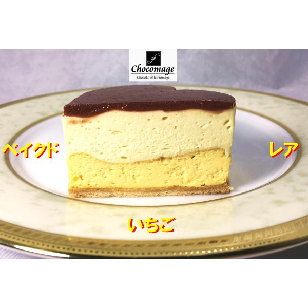 濃厚なベイクドチーズケーキ、軽いレアチーズケーキ、フルーティーなストロベリーゼリーの共演。ハート型の可愛いデザートです。内容物の重さ−−−−約１９０g内容物の大きさ−−−縦横約８．５cm×高さ約４．５cm１箱の総重量−−−−約２２０g１箱の...