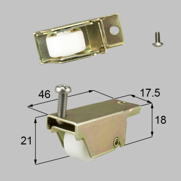 部品名 : 雨戸戸車品種 : 雨戸厚さ２０ミリ用商品コード : FNMS018色 : めっき仕上げ内容物 : 本体×１、取付ネジ×１商品名 発売時期：D型ルーバーI、II型80.12〜91.9　ルーバー雨戸80.3〜95.9　Danパネル雨...