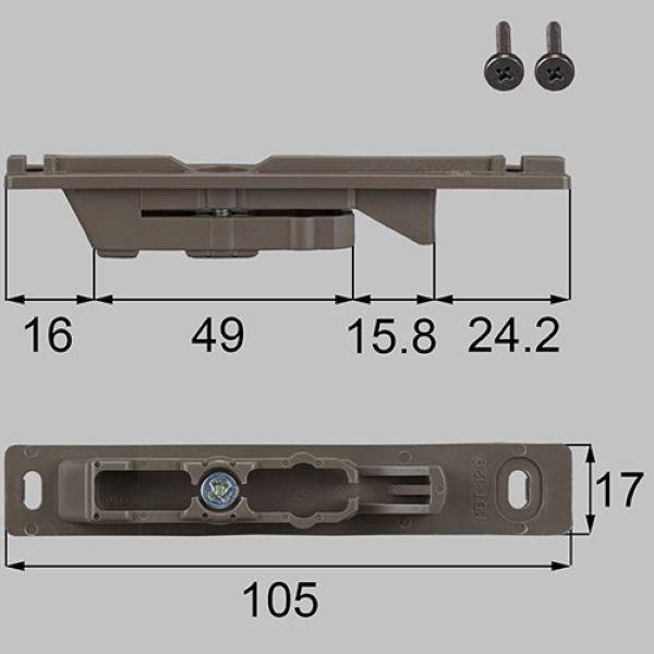 部品名 : 合掌用枠ブレーキ商品コード : MDT129C内容物 : 本体(MDT129C)×１、取付ネジセット×１備考 : 刻印表示 MDT-129FLII型 02/10〜05/4