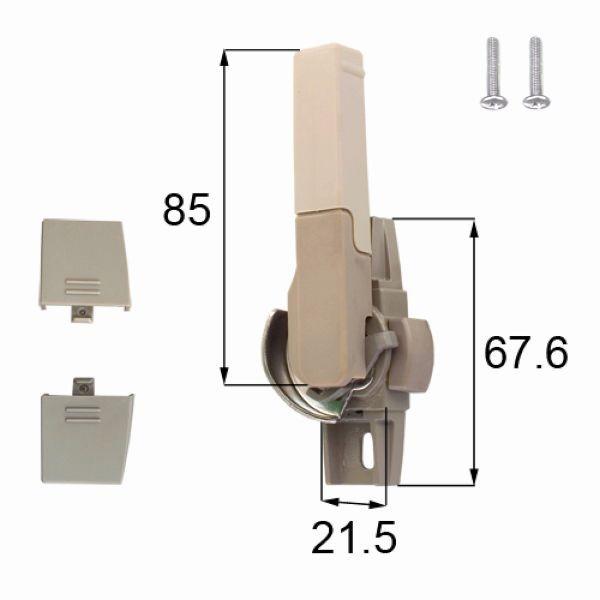 LIXIL トステム 窓 サッシ 引違い窓 錠（クレセント）左側用 ネジカバー有部品名 :  サッシ錠(クレセント）品種 :  台座寸法(66-67)商品コード :  NETSA00228色 :  グレー内容物 :  本体(ASP58HL)...