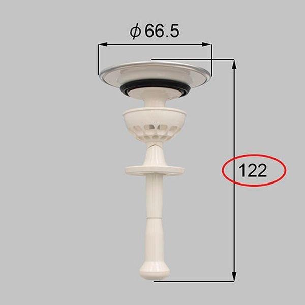 部品名 : 【トステム】１１／２ＡＬポップアップ弁（８６９２）商品コード : QUA80 (代替後継品 QUA161B )内容物 : 本体×１備考 : 寸法：直径６６．５ミリ×高さ１２２ミリ商品名：エルーラ