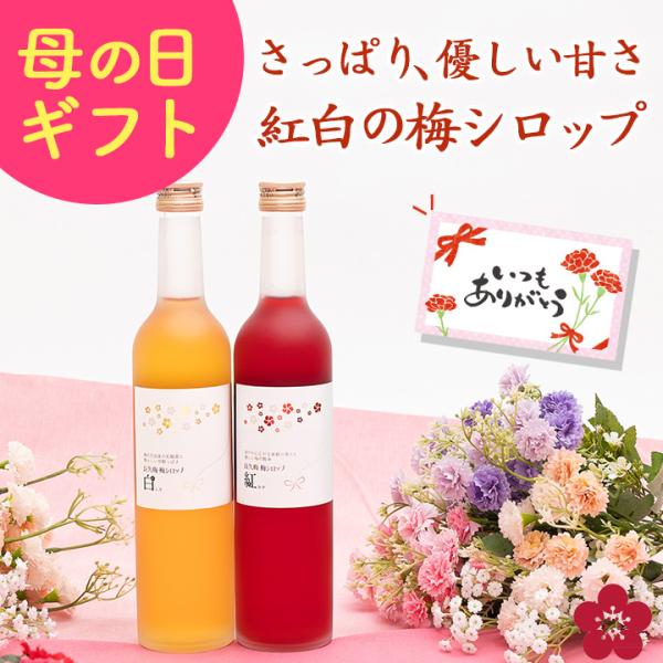 夏の贈り物 お返し プレゼント ギフト 退職祝い 転職祝い 新築祝い 快気祝い 贈り物 お世話になった方 にも！ギフトに大人気赤い果肉が特徴の希少梅“露茜”としそを加えた「長久梅 梅シロップ紅(あか)」と、梅の花由来の乳酸菌とオリゴ糖配合の...