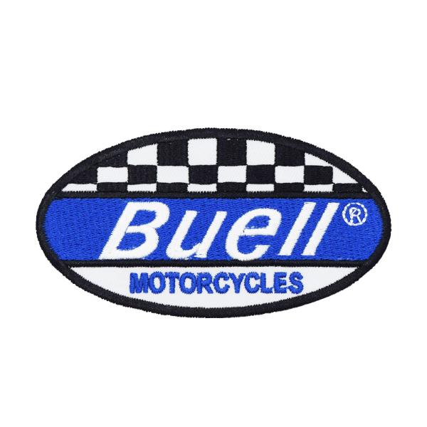 ハーレー好きにはたまらない、今は製造されていないブランドBUELLロゴワッペン<BR>大きめサイズなので、ワンポイントで貼付けちゃいましょう♪<BR>裏面に接着糊がついてますので、アイロンで簡単貼付けが可能！本格的に...