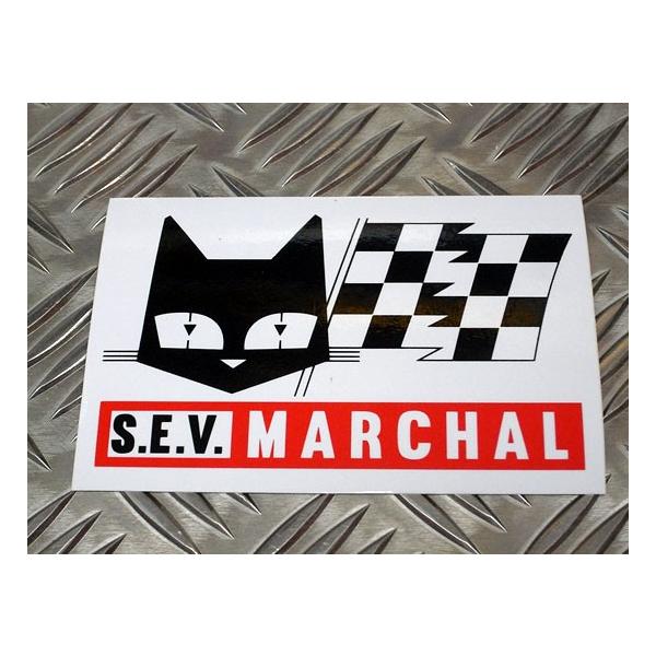 自動車、バイク用のランプブランドとして有名なMARCHAL社ステッカーです。ノスタルジックレースシーンでは大変有名なブランドです。いまだに根強いファンがたくさんいるブランドです。遠くまで照らす猫の目キャラクターが存在感あります！サイズ：w1...