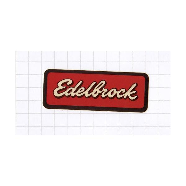 ガスケットやヘッドカバーなどを手がけるEdelBrockロゴステッカーです！小さめサイズなので、他ブランドと共にステッカーカスタムがオススメ♪アメリカンに仕上がります！耐水性ＵＶ対応ビニールステッカーなので長寿命が嬉しい！SIZE:約8cm
