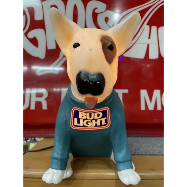 1990年製 Bud Lightの広告キャラクター「Spuds MacKenzie」バド犬のヴィンテージランプです。アメリカのバーやパブで当時使用されていた販促用ディスプレイライトで、復刻でないオリジナルのコレクターズアイテム！リビングやガ...