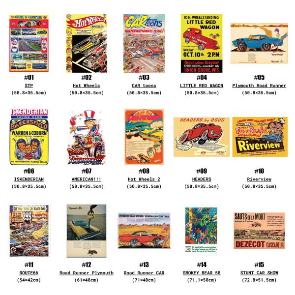 アメリカン アドバタイジング ポスター古き良きアメリカの空気感を纏う。60-70'sデザインが壁を彩る！通常￥660〜￥880のアメリカンポスターが自由に選べるお得な6枚セットです！サイズ：#01.STP(50.8×35.5cm)#02.H...