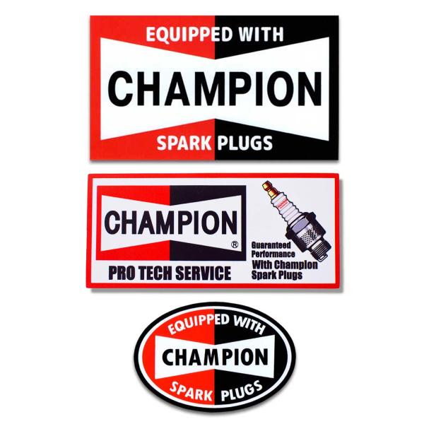 アメリカンな雰囲気を楽しめる「[#24] 厳選ステッカーアソート3P【CHAMPION-BIG (12x7cm) メイン】」は、アメリカを代表するスパークプラグメーカー、CHAMPION！100年以上の歴史がある老舗であり、アメ車を語る上で...