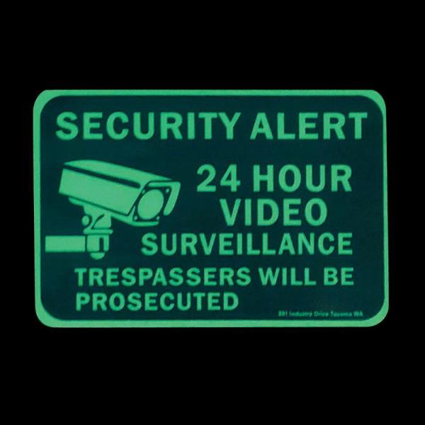 蓄光型のセキュリティーサイン！警告看板として一躍かっており、ルックスも抜群です！アメリカンなデザインで事務所や従業員出入り口、もちろんご自宅にも さりげなく飾っておくと雰囲気抜群です！アルミ製であり、裏面は3M社製のステッカー仕様！粘着力が...