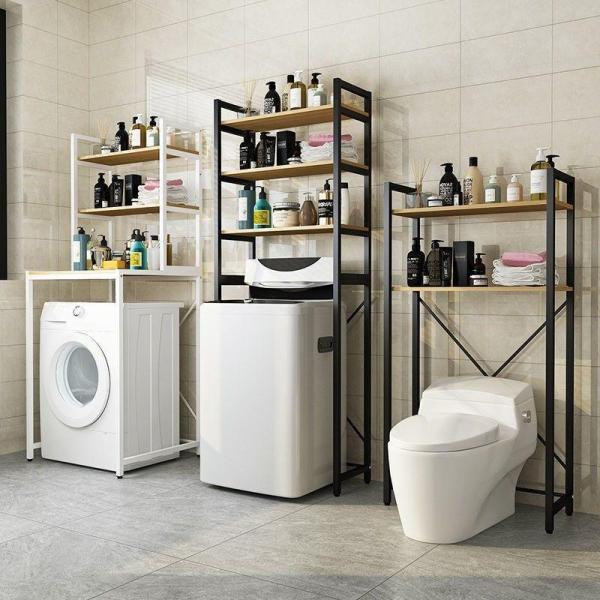 新発売！板の耐荷重は約10KGです洗濯機ラック おしゃれ ランドリーラック 収納力 スリム コンパクト スペース有効活用 ドラム式洗濯機対応 タオル 洗剤 ハンガー すぐ着く