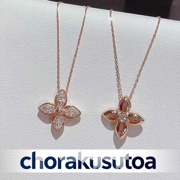 リバーシブルデザインのネックレスです。その日のファッションや気分に合わせ使い分けできます?素材:silver925  合金メッキ  キュービックジルコニアカラー:ピンクゴールドサイズ:42cm +5cm   1.3cm×1.3cm（ペンダン...