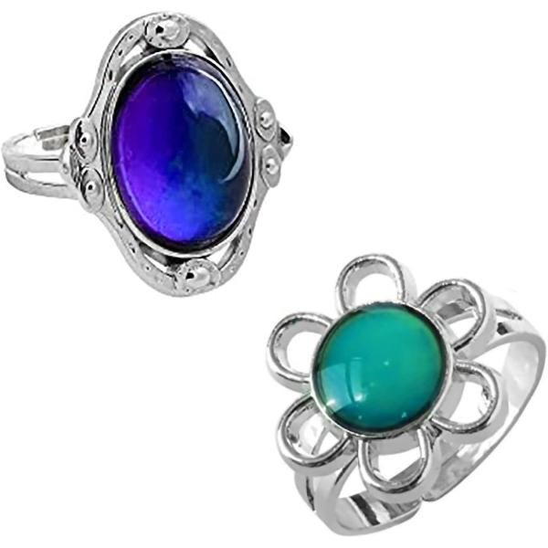 説明  Package includes: 1 l Sun flower ring, 1 vintage stone ring, 1 ring box Size: The size of the two color-changing rin...