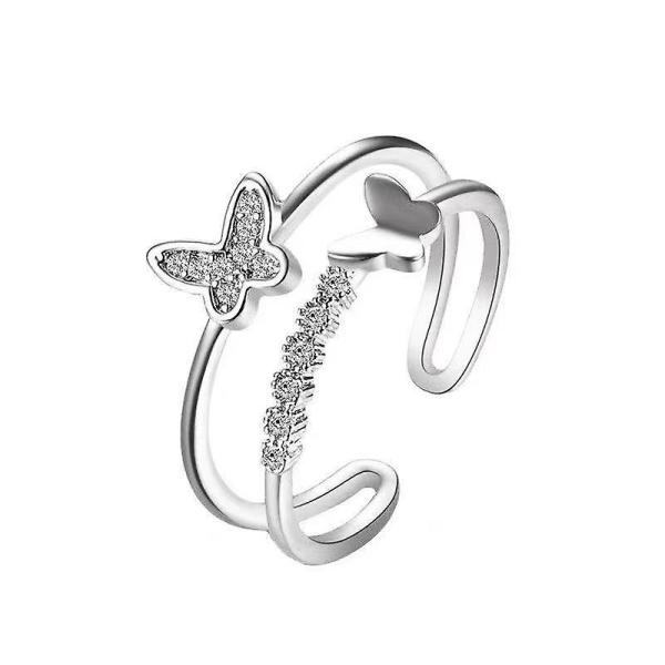 説明  スタイリッシュなスタイル:バタフライリングは、日常生活や普段着のために設計されています。シンプル、ミニマリスト、シンプルさの美しさ。これはのテクスチャです。それは若い女の子の十代の若者たちと女性のためのプレミアムアクセサリーです.サ...