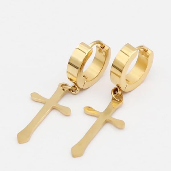 十字架をモチーフにした、サージカルSTのフープピアスです。