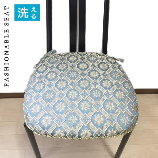 サイズ：約45ｘ43Rcm素　材：生地／ポリエステル100%　　　　中身／ポリエステル100%　　　　　　　(へたりにくい圧縮ウレタン中綿)厚　み：約4〜4.5cm