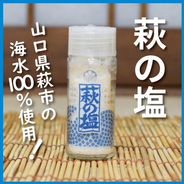 山口県萩市虎ヶ崎の海水100％を使用した天然塩です。強い辛味がなく、まろやかな味わいで、どんなお料理にも合います。ミニサイズなので、お土産やプレゼントにもおすすめです。・内容量　25ｇ