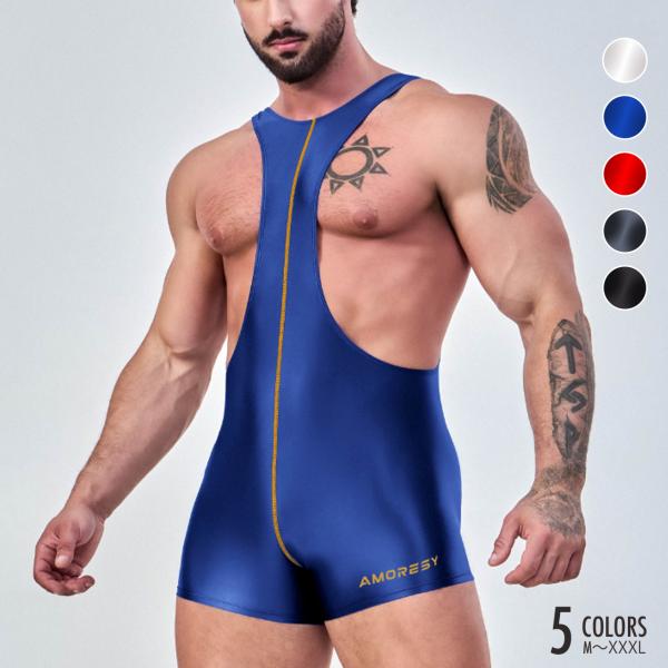 ＼ユニークなAMORESY／スタイリッシュな旧型タイプフォルムが特徴のシングレットがニューレトロとして新たに登場。現在では見かけなくなった露出度高めのシングレットです。胸筋部分が強調される特徴的なモデルで、男の肉体美をワイルドに引き立て、フ...