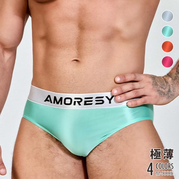 ＼リピートロゴブリーフ／驚くほど軽くて薄い極薄シアー素材が、肌と一体化するような密着感を演出。ストレッチ性も抜群で、日常使いはもちろん、スポーツ時のインナーとしても快適。AMORESYのロゴをループさせたウエストバンドがスポーティさを添え、...