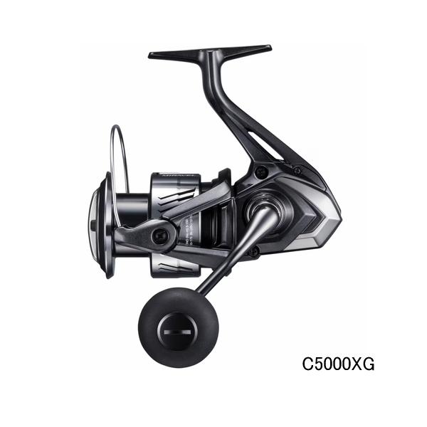 ◆C5000XGライトショアジギング、ライトショアキャスティング用モデル。ラウンドハンドルノブ＋ロングハンドル搭載で、タフでコンパクトな5000番サイズ。青物をターゲットにして、操作性や自重を重視するならこのモデルです。