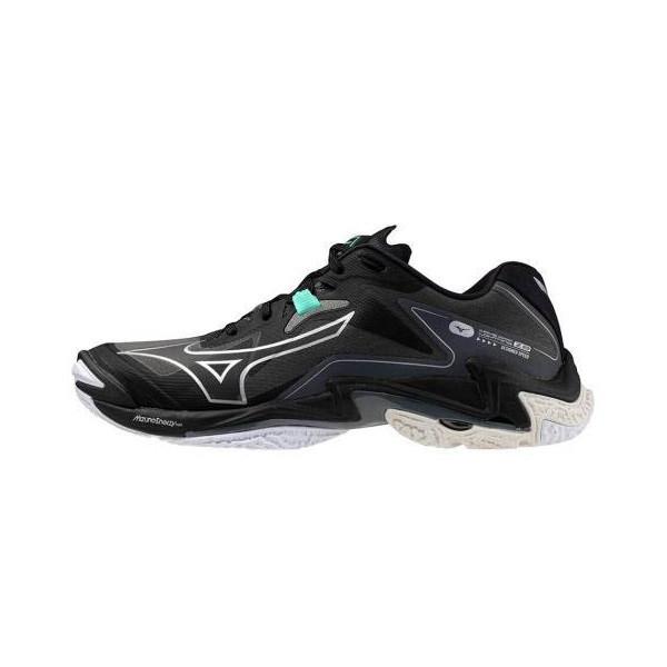 ジャンプにフォーカスした、スピードモデル。MIZUNO ENERZY NXT搭載で反発性を追求。品番　　　：V1GA240158サイズ　　：25.0cmカラー　　：ブラック×シルバー×グリーン素材　　　：甲材：合成繊維×人工皮革、底材：合成...
