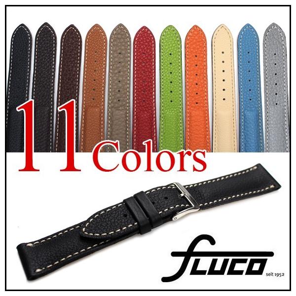 時計ベルト バンド フルーコ・FLUCO Chrono Schrumpf クロノ・シュランク牛革（カーフ）をカッティング仕立て、コントラスト色のスティッチングで縫い上げました。色も発色の良い色をより多くそろえました。芯材は小穴部分には使用し...