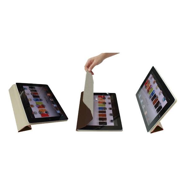 パッケージサイズ：約205(W)x20(D)x250(H)mm カラー：キャメルフラップを開いて自動電源オン、閉じてスリープ。 見る・タイピングをするを好きな角度にセット！マジックテープで安心・安定固定！ 手帳タイプのイタリアン エコレザーカバー