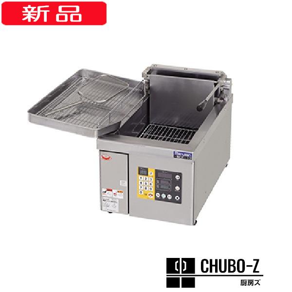 マルゼン　電気フライヤー　<卓上タイプ・1槽式>　機種名：MEF-13TE　外形寸法：間口350×奥行600×高さ300mm　油　量：13L　　電　源：三相200V　消費電力：4.8kW　必要手元開閉器容量：20A　電源コード：...