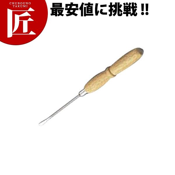 【業務用厨房機器のキッチンマーケット】★KT-154 たこ焼き返し 先平タイプ【N】規格：[KT-154]    全長：183mm材質：針：18-8ステンレス　柄：天然木<br>[04-0486-1501]