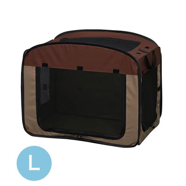 組み立てが簡単で、コンパクトに折りたためるソフトケージです。外出先や、急な来客、災害時の緊急対策にも便利です。汚れをふき取りやすい内側PVC加工です。別売りの給水ボトルが取り付け可能です。