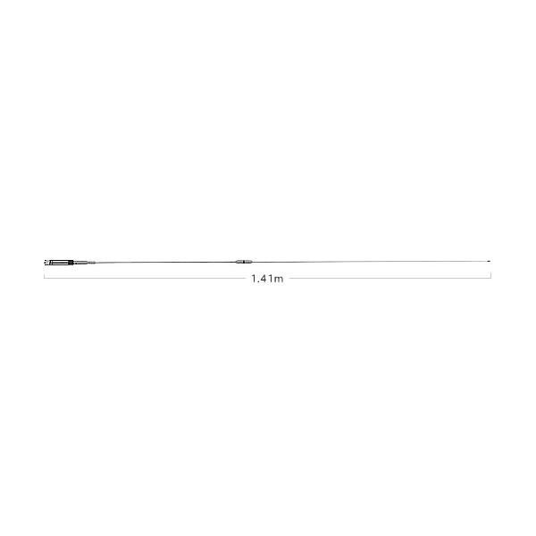 ●全長：1.41m ●重量: 200g●利得:4.1dB●耐入力:150W FM●インピーダンス:50Ω●VSWR:1.5以下●接栓:M-P●形式:6/8λC-Loadノンラジアル●空中線型式:単一型【WHIP】