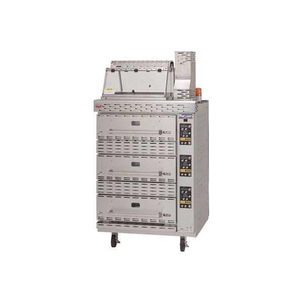 ■新品メーカー：マルゼン（maruzen）型式：MEIO-3外形寸法：間口810×奥行755×高さ1,560mmトレイ有効寸法：間口420×奥行530×高さ100mm保温部有効寸法：間口500×奥行540×高さ200mm焼成量：7kg×3段...