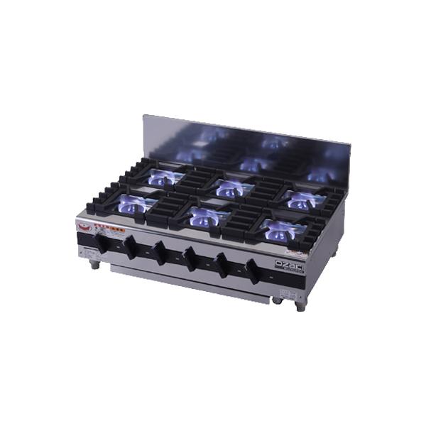 ■新品メーカー：OZAKI オザキシリーズ（マルゼン）型式：MOZK0966外形寸法：間口900×奥行600×高さ250mmバックガード高さ200mmトップバーナー数：［Φ90］6使用最大鍋寸法（径）：［Φ90］300mmガス消費量：［都市...