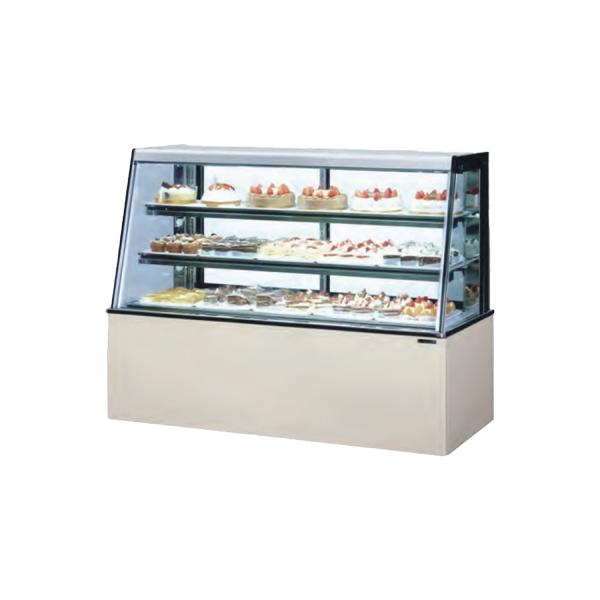 ■新品メーカー：SDRS（エスディーアールエス）型式：TSA-150S外形寸法：幅1,500×奥行652×高さ1,155mm内形寸法：幅1,425×奥行406×高さ616mm陳列段数：3段（棚2枚取外し調節可能）陳列面積：1.38m2定格内...