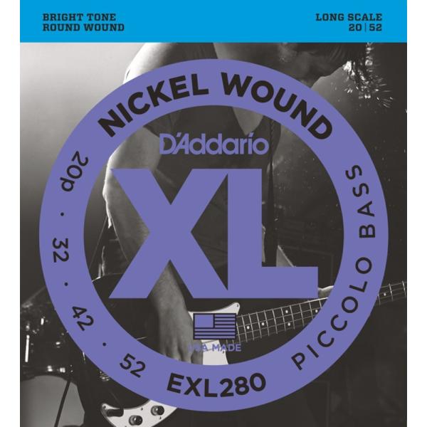 D'Addario EXL280  Piccolo 020-052 ベース弦ピッコロベース用セット弦ゲージ：1st:XLB020p,2nd:XLB032,3rd:XLB042,4th:XLB052 1セットでの販売です。