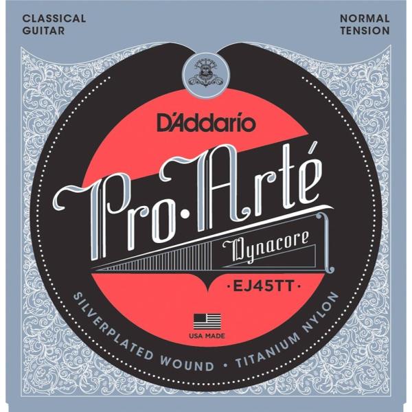 D'Addario EJ45TT Pro-Arte Dynacore Normal クラシックギター弦極細の繊維を束ね、縒り合せたコア材に、Silver Plate の巻線を使用。プレーン弦はリッチでブライトなサウンドを実現。また、従来のP...
