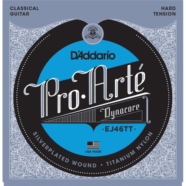 D'Addario EJ46TT Pro-Arte Dynacore Hard クラシックギター弦極細の繊維を束ね、縒り合せたコア材に、Silver Plate の巻線を使用。プレーン弦はリッチでブライトなサウンドを実現。また、従来のPro...