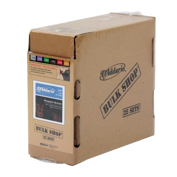 D'Addario EJ16-B25 Light 012-053 アコースティックギター弦25セット分のパックを取り出しやすい専用パッケージに入れたバルクパックです。各セットごとの個別包装ではなく、1弦、2弦、3弦などそれぞれを取り出しやす...