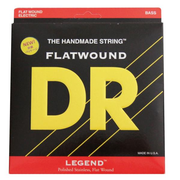 DR LEGEND FL-45 MEDIUM エレキベース弦 フラットワウンドレジェンドシリーズは、しなやかで明るい低音を奏で、オクターブ奏法等の際に弦間で起こる音色のばらつきを抑えたサウンドです。 耐久性に優れ、長寿命、フレットへの高い耐...
