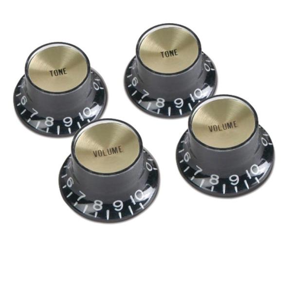 Gibson PRMK-020 Top Hat Style Knobs Black W/ Gold Metal Insert ノブ※ギターパーツの取り扱いには、相応の技術と知識が必要になります。自己責任にて取り扱い可能な方のみ、ご検討下さい...