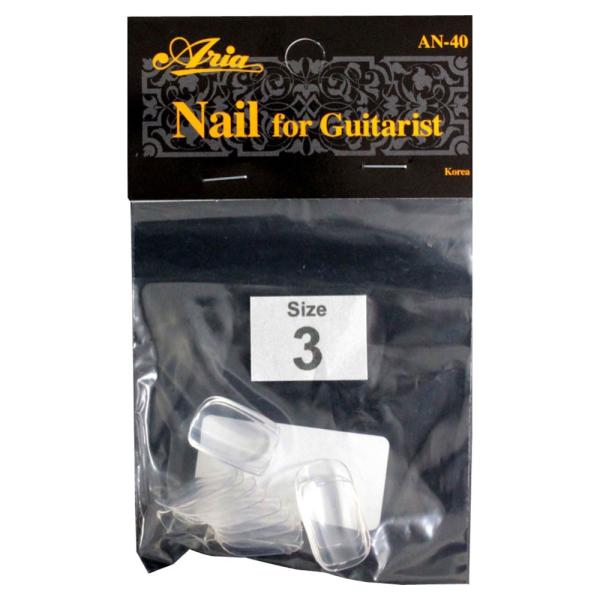 ARIA AN-40-3 ネイルチップ 17.0mm幅ギタリスト用ネイルチップです。AN-40-3幅17.0 mm　20枚入り。