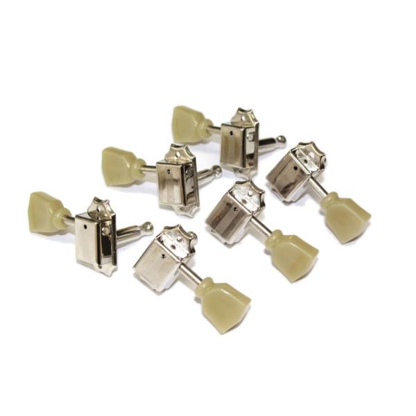 アリア ギターペグ AT-230G ギター用 3対3ペグ ARIA。ギター用パーツの3対3のペグです。Finish：NickelGear ratio：1：143:3 左右1セット