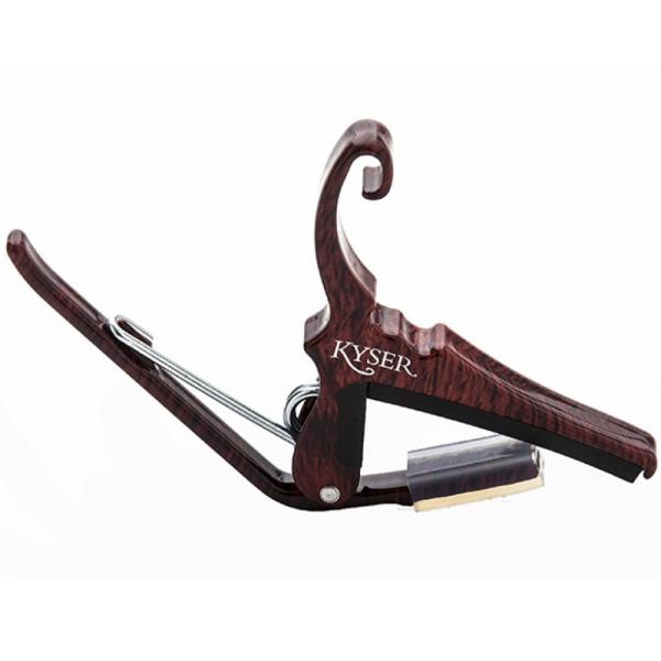 Kyser KG6RWA QUICK-CHANGE CAPO ROSEWOOD アコギ用カポタスト  ※生産ロットによりまして、「Kyser」のロゴ、本体形状が掲載画像と若干異なる場合がございます。また、個体によりましては、色味や模様が、掲...