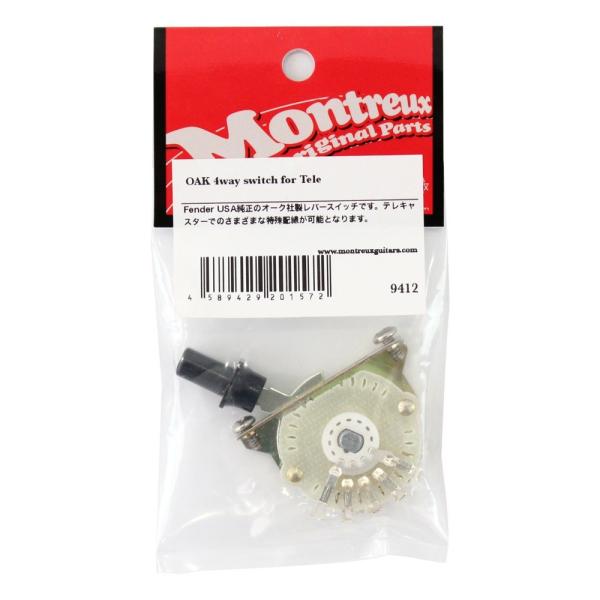モントルー ギター スイッチ OAK 4way switch for Tele No.9412 セレクタースイッチ Montreux。※ギターパーツの取り扱いには、相応の技術と知識が必要になります。自己責任にて取り扱い可能な方のみ、ご検討下...
