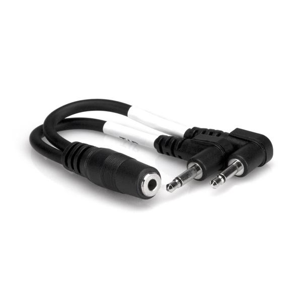 Hosa YMM-492 ステレオミニメス-L型モノラルミニオスx2 航空機内用 変換アダプターステレオミニメス（3.5mm TRS）とL型モノラルミニオス（3.5mm TS）×2を採用した変換アダプターです。ステレオミニプラグを航空機内用...