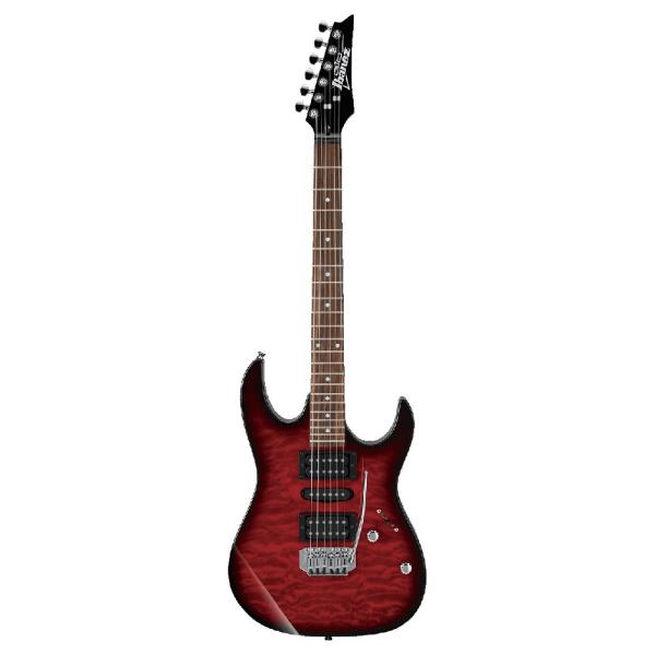 IBANEZ Gio GRX70QA TRB エレキギター  鮮やかなキルトメイプルグラビジュアトップに、シースルーカラーの美しいデザインのエントリーモデル。  パワフルかつクリアな音色のInfinity Rピックアップ ハムバッカー2基と...