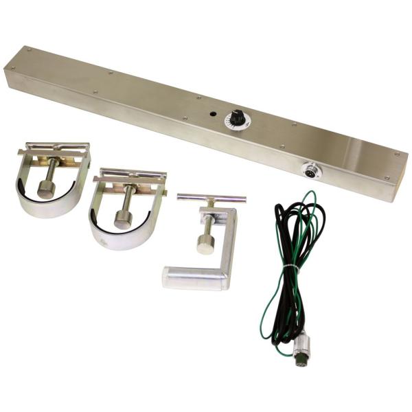 ネックの歪みやトラスロッドでは調整できない反りやネック起きの修正を行うためのツールです。熱を加えることにより、指板とネック材の間の接着剤を一旦柔らかくし、貼り合わせの位置を調整することにより矯正が可能になります。