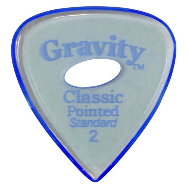 GRAVITY GUITAR PICKS Classic Pointed -Standard Elipse Grip Hole- GCPS2PE 2.0mm Blue ギターピックグラビティギターピックは、ハンドメイドでピックを製作するアメ...
